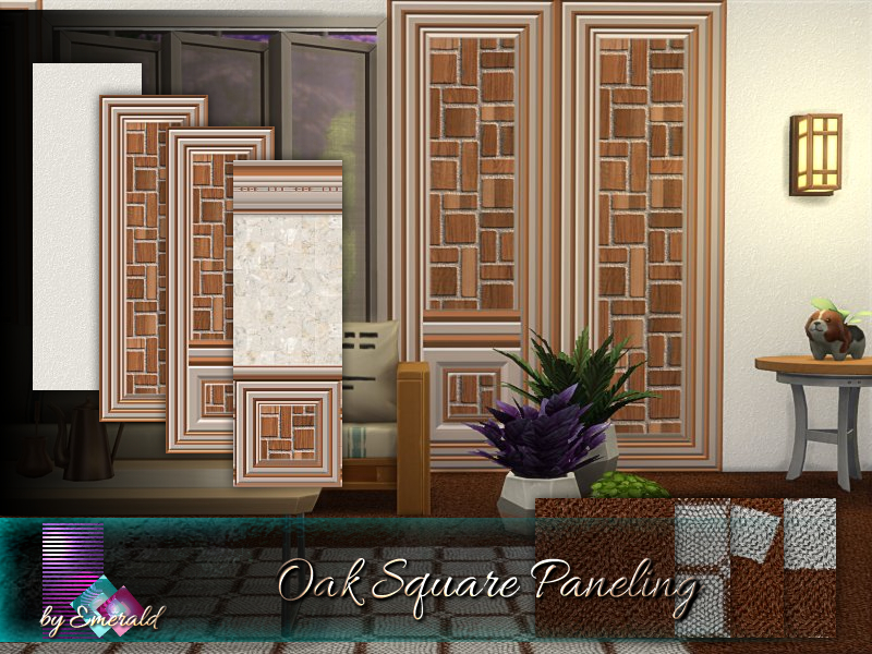 Oak Square Paneling by emerald from TSR • Sims 4 Downloads