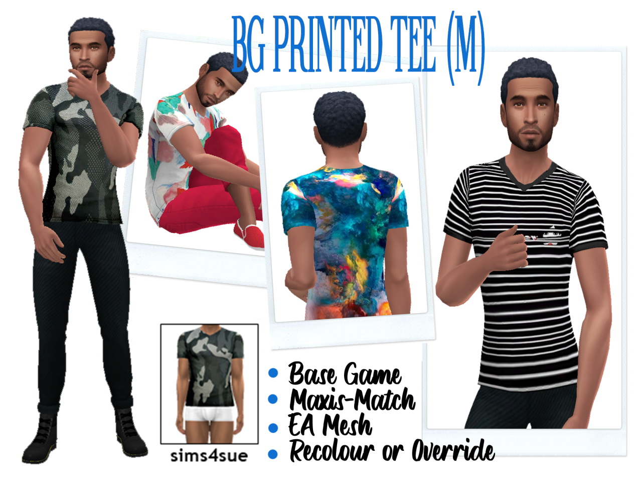 Printed V Neck Tee from Sims 4 Sue • Sims 4 Downloads
