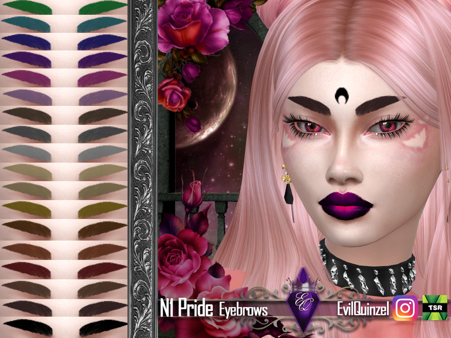 Pride N1 Eyebrows by EvilQuinzel from TSR • Sims 4 Downloads