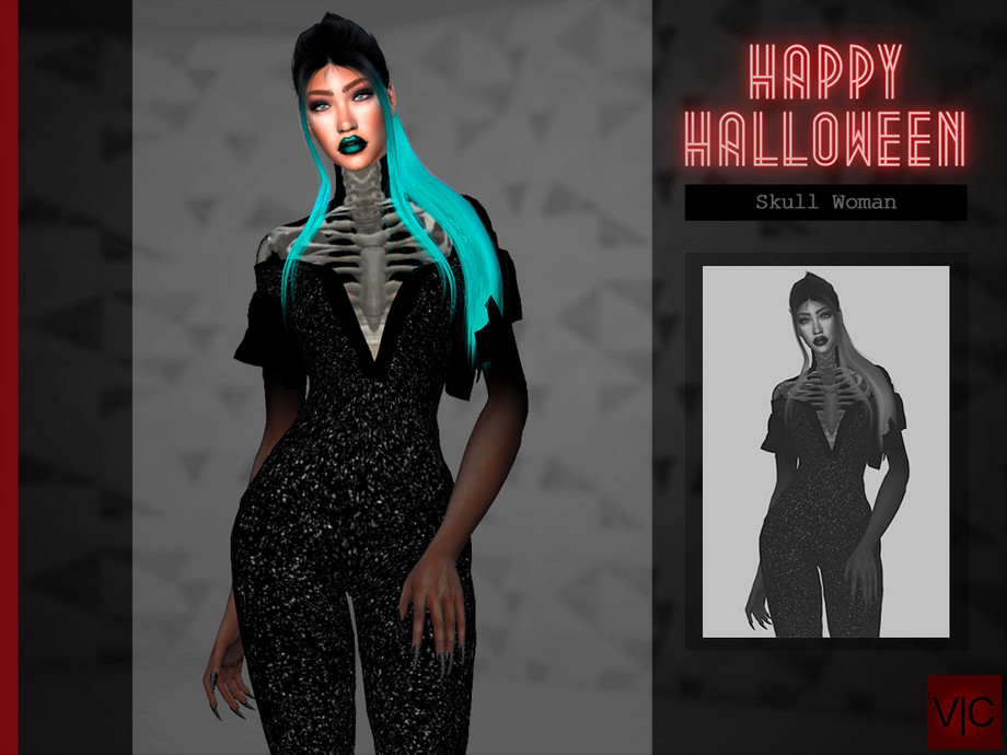 Skull Woman Halloween VI by Viy Sims from TSR • Sims 4 Downloads