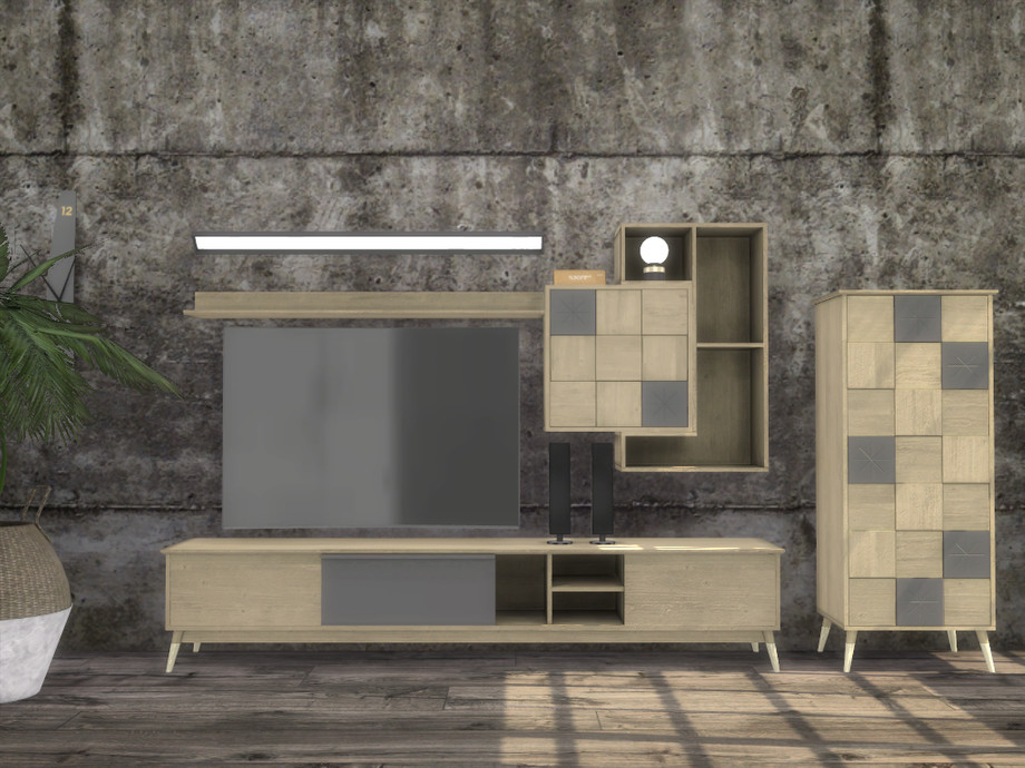 Turin Living Room TV Units by ArtVitalex from TSR • Sims 4 Downloads