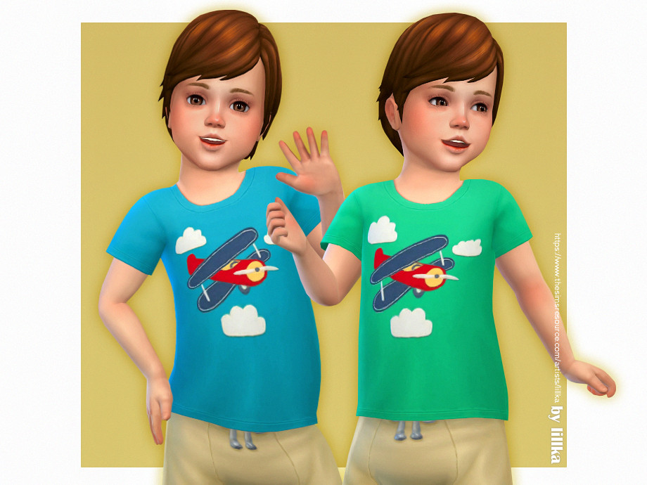 Airplane T-shirt by lillka from TSR • Sims 4 Downloads