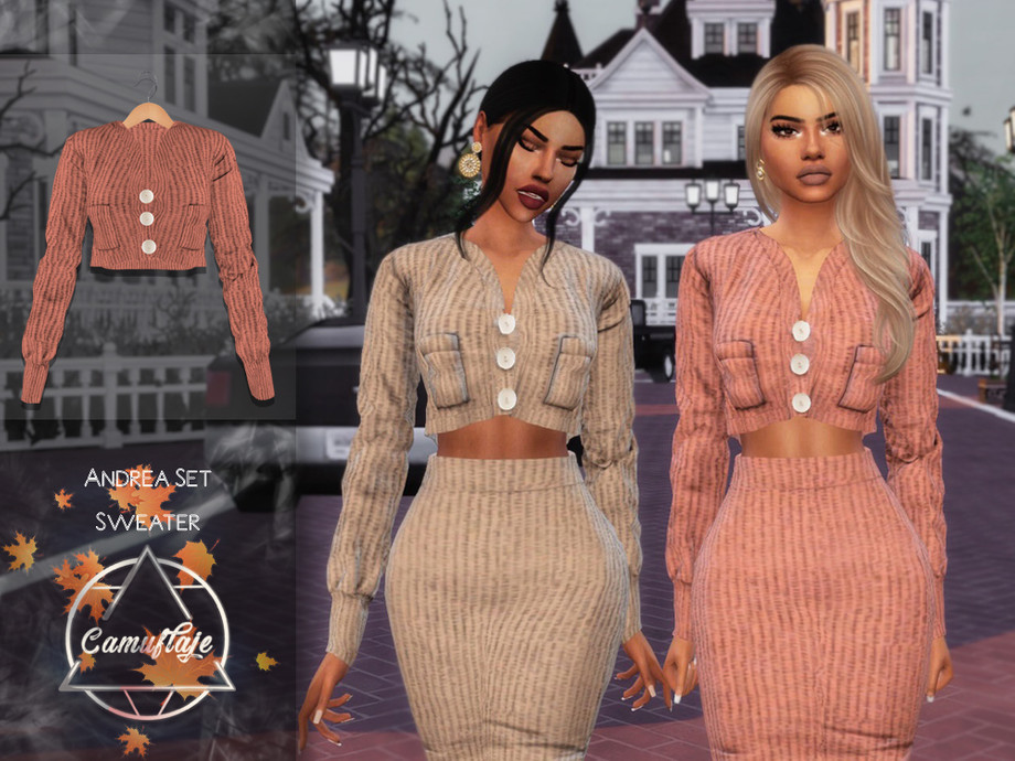 Andrea Set Sweater by Camuflaje from TSR • Sims 4 Downloads