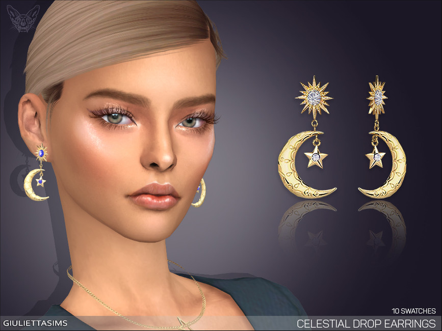 Celestial Drop Earrings by feyona from TSR • Sims 4 Downloads