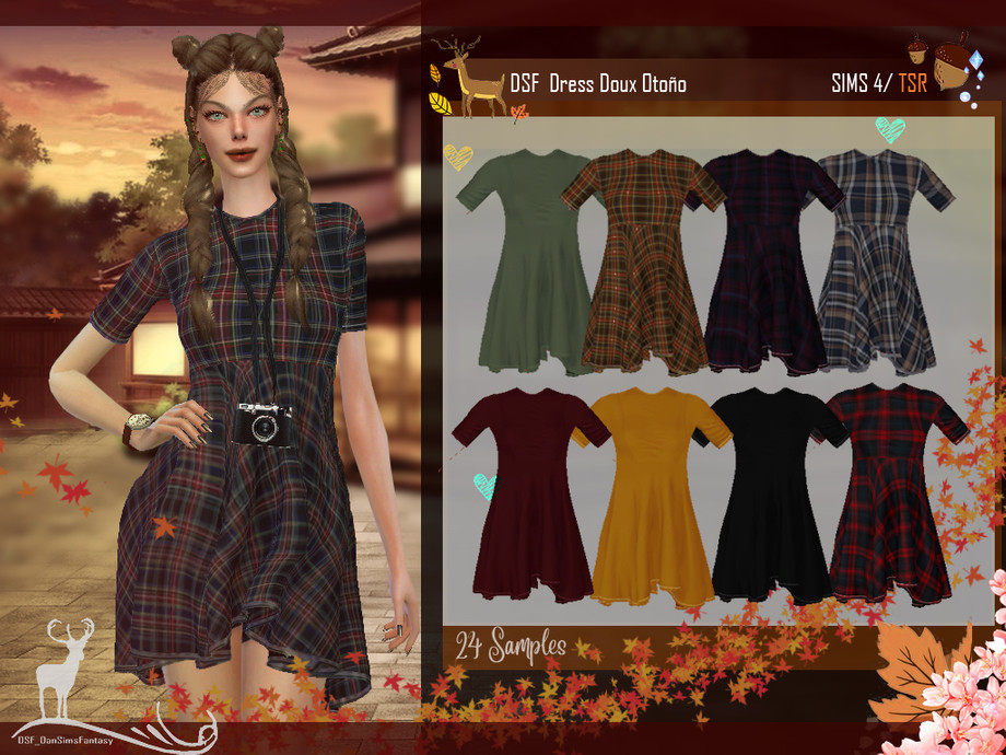 Dress Doux Autumn by DanSimsFantasy from TSR • Sims 4 Downloads
