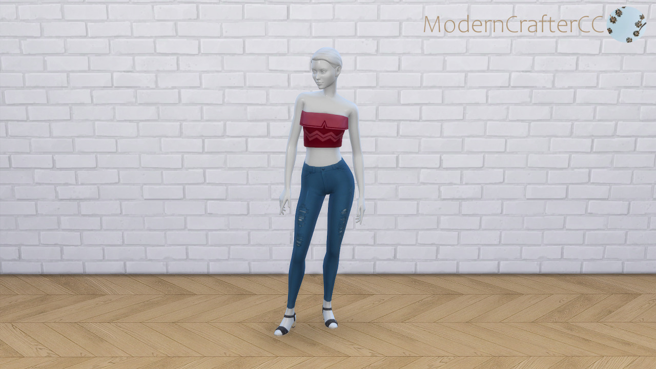 Flower Tube Top Recolor from Modern Crafter • Sims 4 Downloads