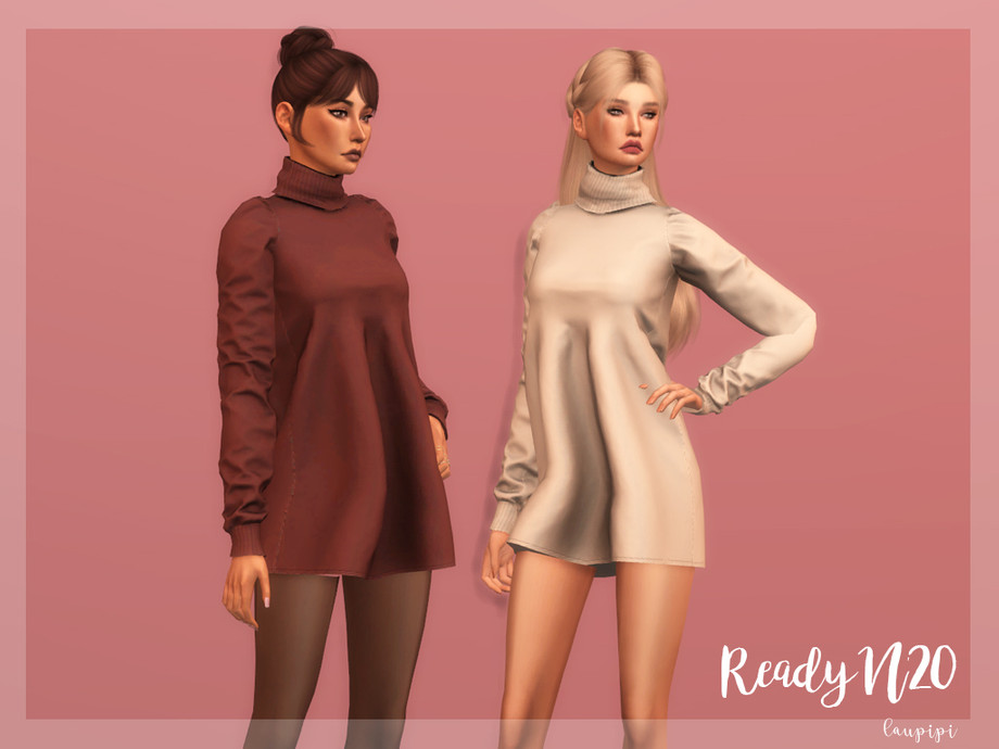 High Neck Dress DR369 by laupipi from TSR • Sims 4 Downloads