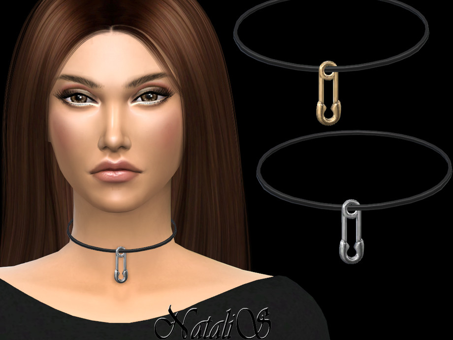 Safety pin choker by NataliS from TSR • Sims 4 Downloads