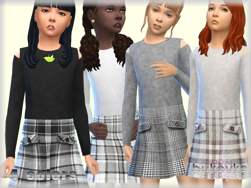 Plaid Dress by bukovka from TSR • Sims 4 Downloads