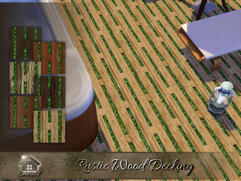 Rustic Wood Decking by emerald from TSR • Sims 4 Downloads