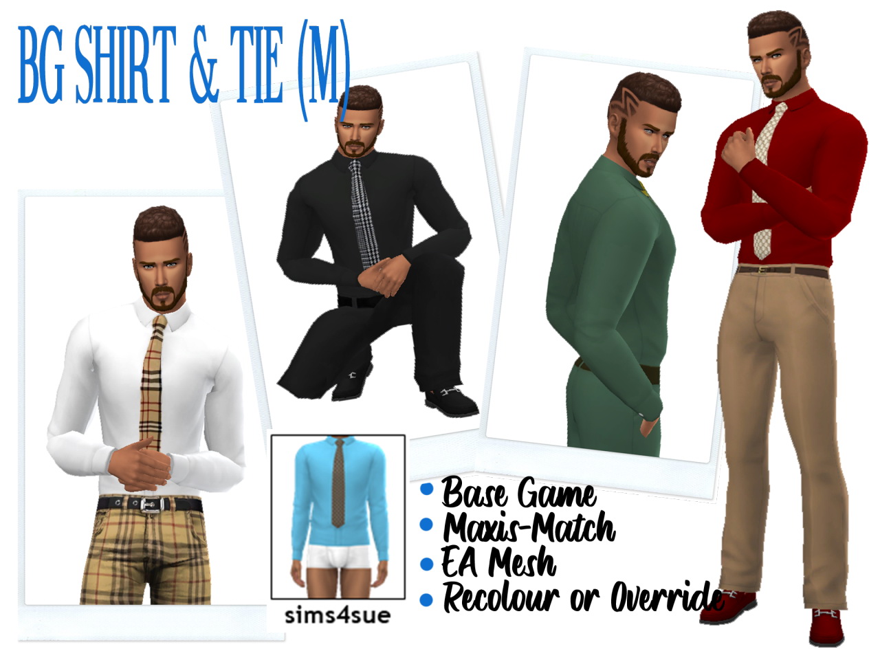 Shirt and Tie from Sims 4 Sue • Sims 4 Downloads