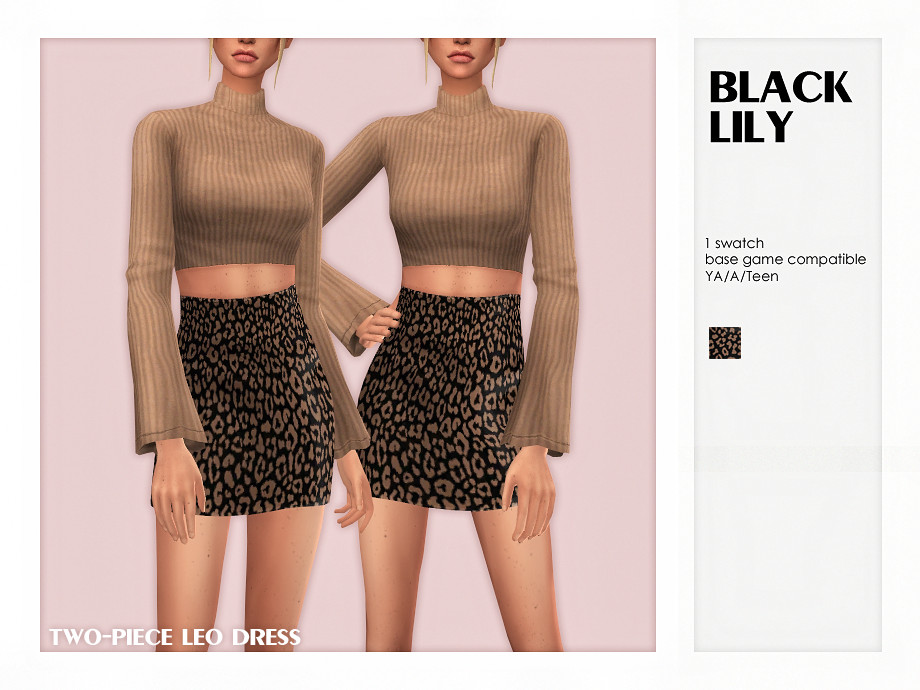 Two-Piece Leo Dress by Black Lily from TSR • Sims 4 Downloads