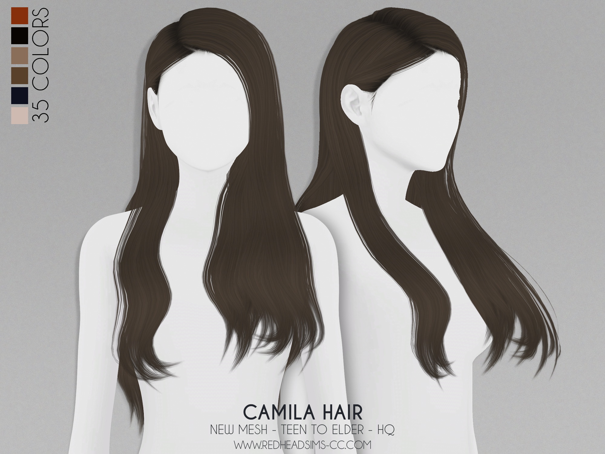 Camila Hair from Red Head Sims • Sims 4 Downloads