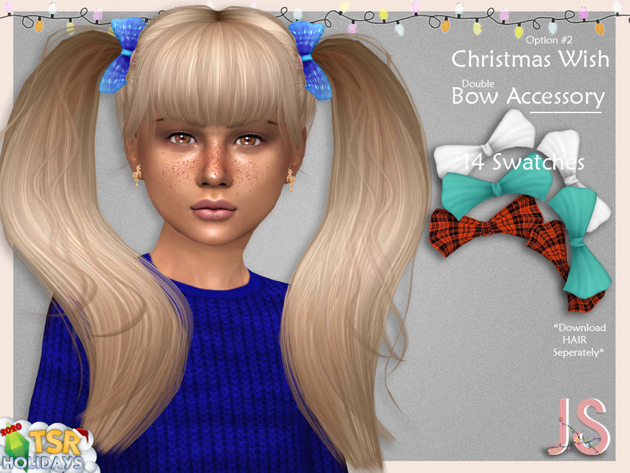 Christmas Wish Hair Bow Accessory by JavaSims from TSR • Sims 4 Downloads