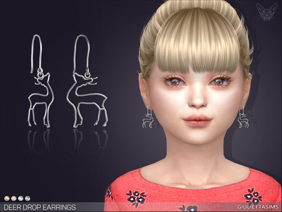 Deer Drop Earrings 1 by feyona from TSR • Sims 4 Downloads