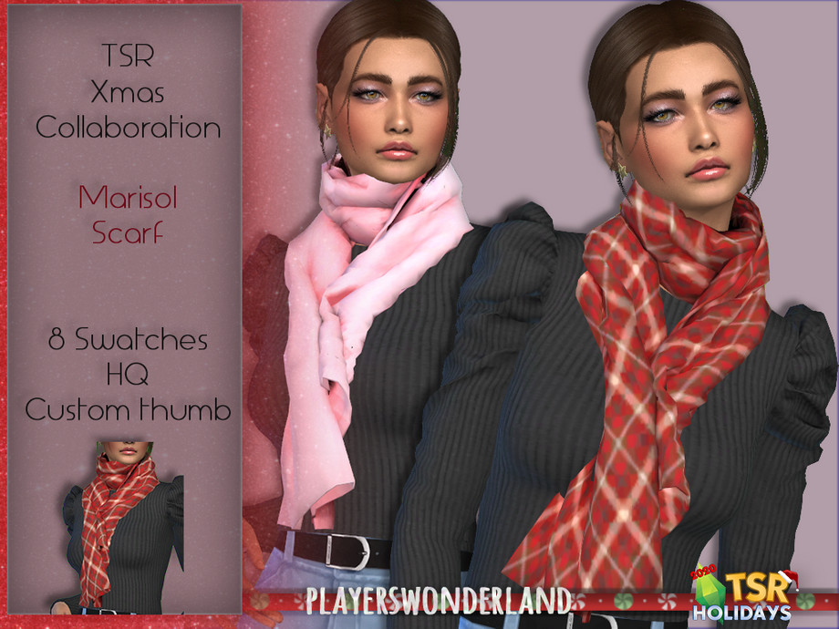 Marisol Scarf by PlayersWonderland from TSR • Sims 4 Downloads