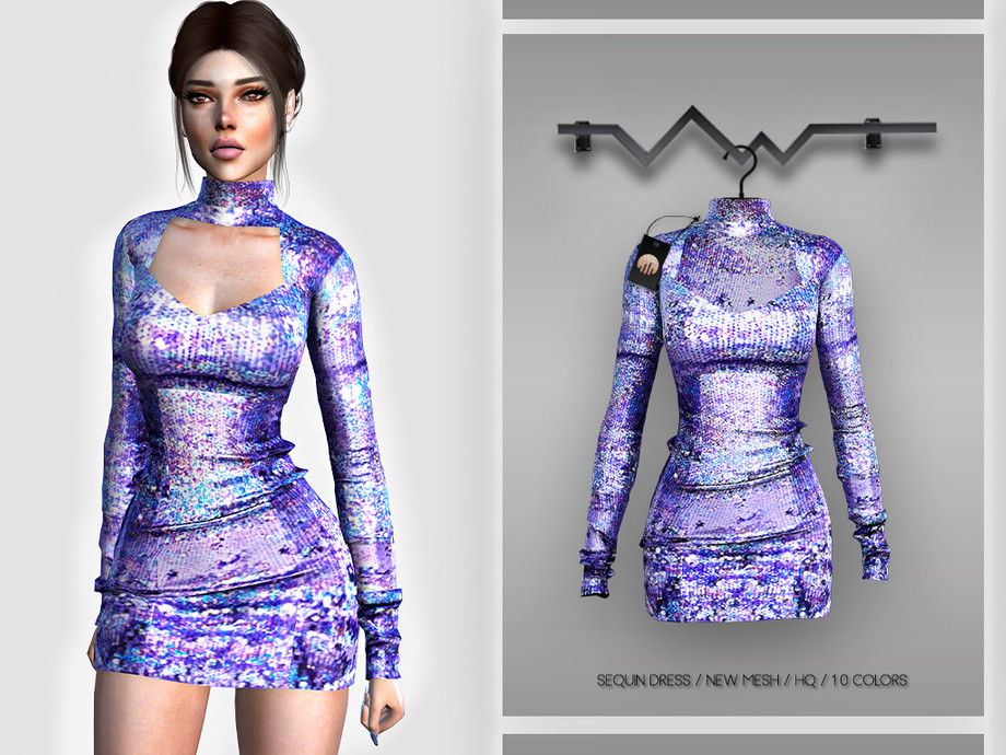 Sequin Dress BD391 by busra-tr from TSR • Sims 4 Downloads