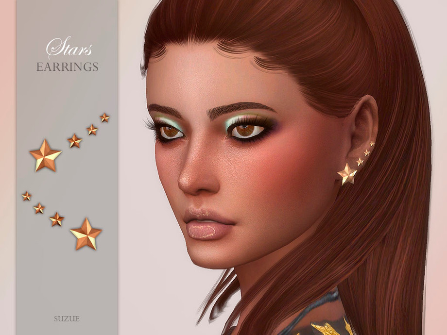 Stars Earrings by Suzue from TSR • Sims 4 Downloads