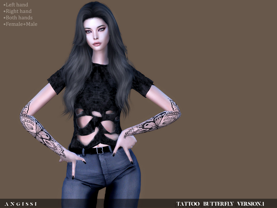 The Sims Resource: Skeleton Hand Tattoos by Pralinesims • Sims 4 Downloads