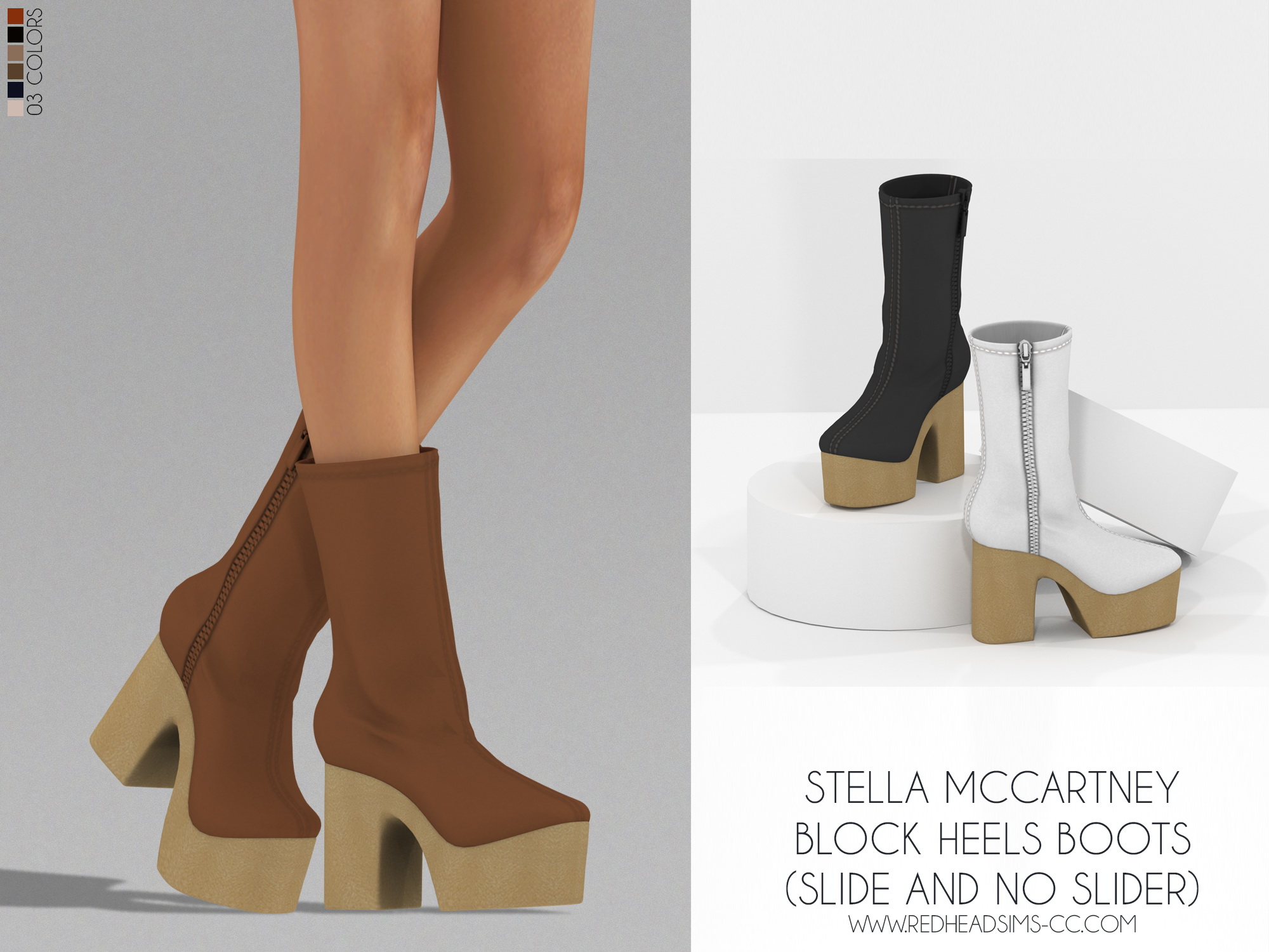 Block Heels Boots from Red Head Sims • Sims 4 Downloads