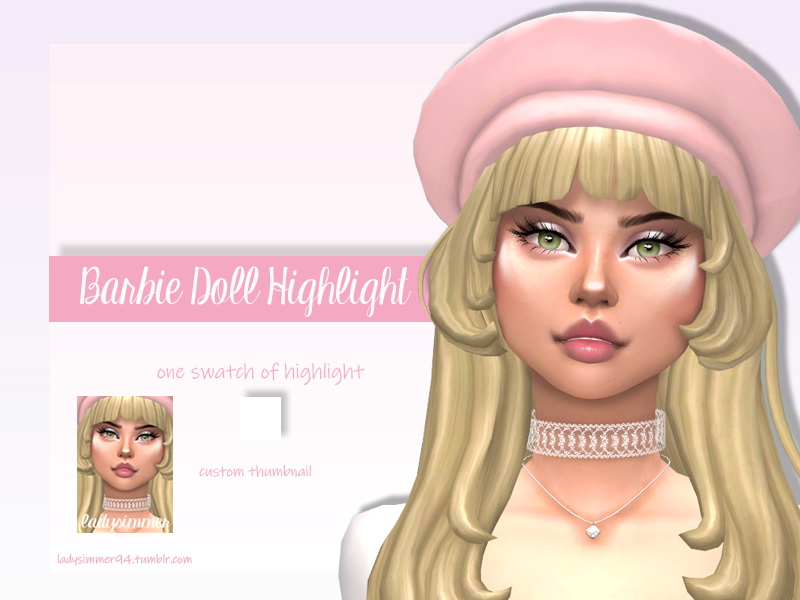 Barbie Doll Highlight by LadySimmer94 from TSR • Sims 4 Downloads