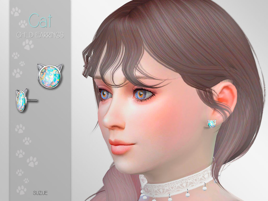 Cat Child Earrings by Suzue from TSR • Sims 4 Downloads