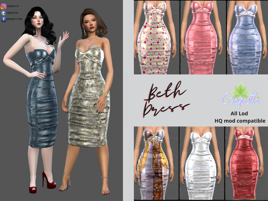 Beth Dress by couquett from TSR • Sims 4 Downloads