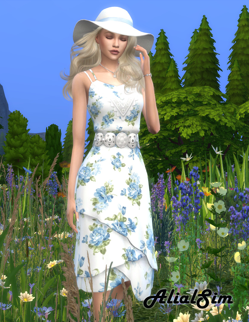 Flower Dress from Alial Sim • Sims 4 Downloads