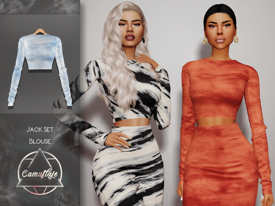 Jack Set Blouse by Camuflaje from TSR • Sims 4 Downloads