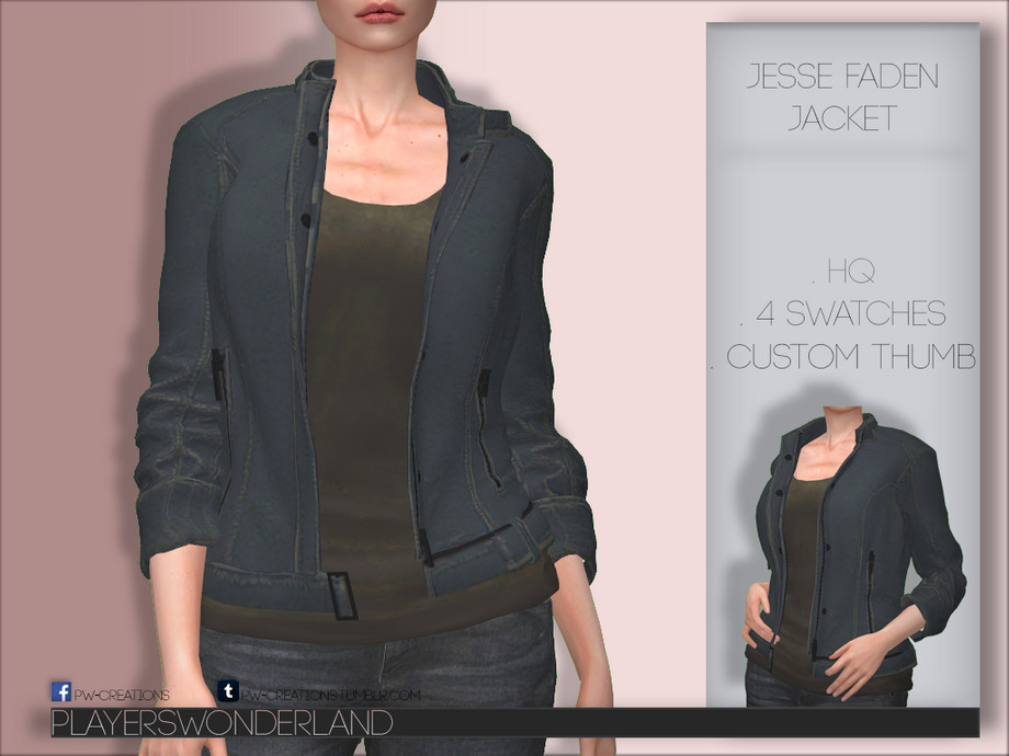 Jesse Faden Jacket by PlayersWonderland from TSR • Sims 4 Downloads