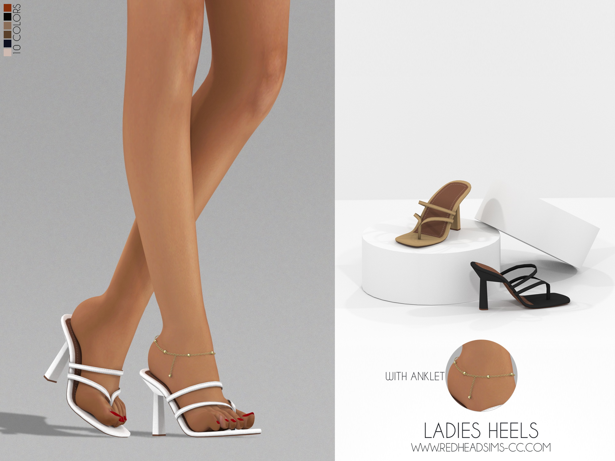 Ladies Heels With Anklet from Red Head Sims • Sims 4 Downloads
