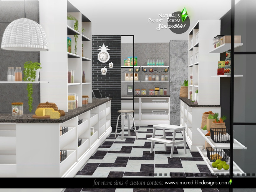 Naturalis Pantry Room by SIMcredible! from TSR • Sims 4 Downloads