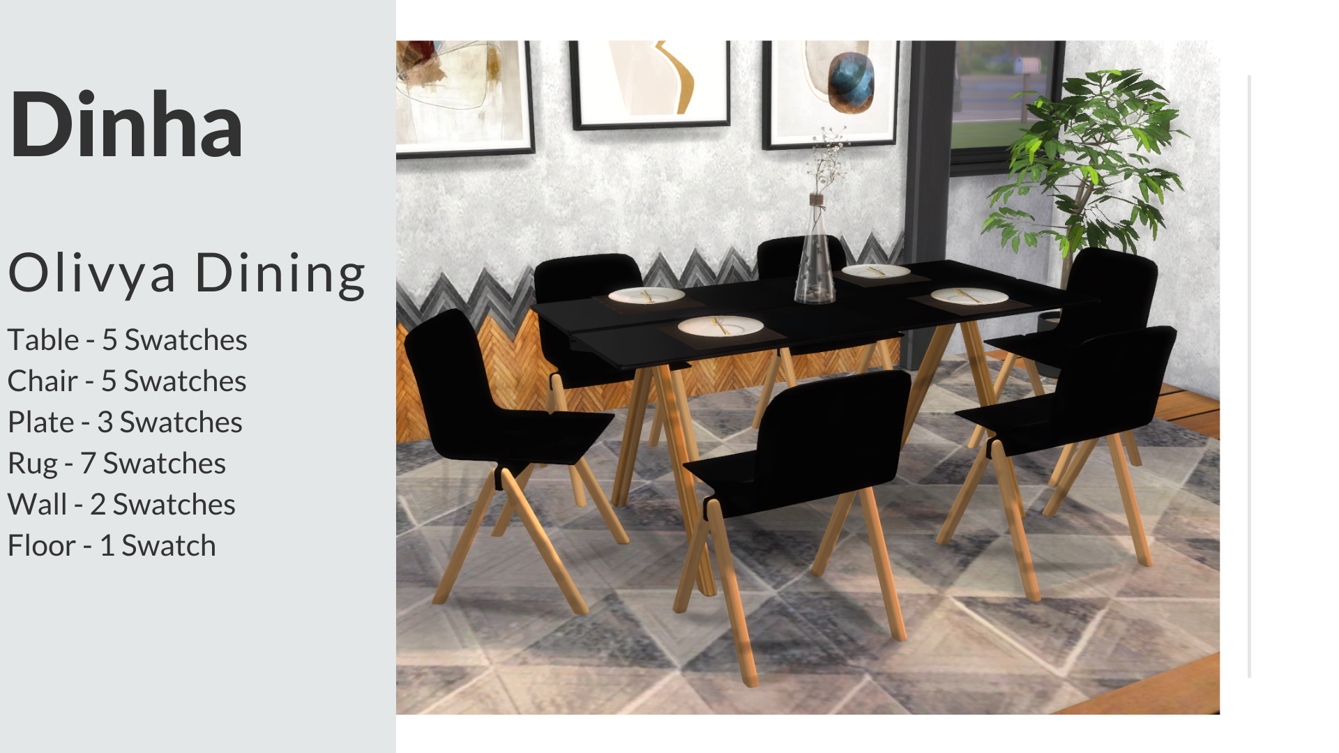 Olivya Dining Set from Dinha Gamer • Sims 4 Downloads
