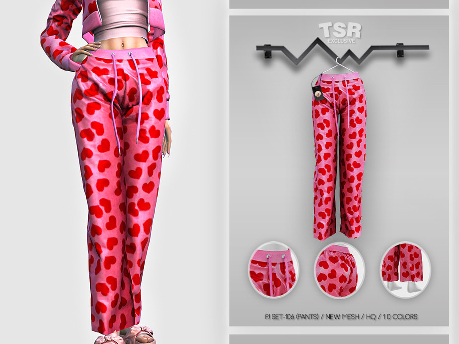 PJ Set 106 Pants by busra-tr from TSR • Sims 4 Downloads