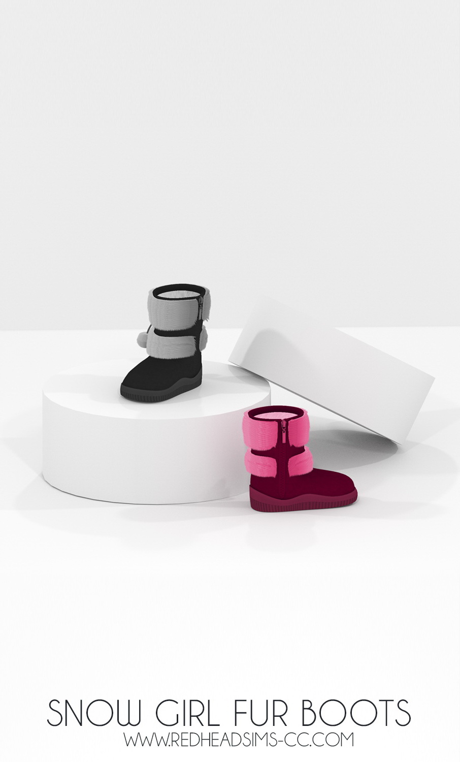 Snow Girl Fur Boots from Red Head Sims • Sims 4 Downloads