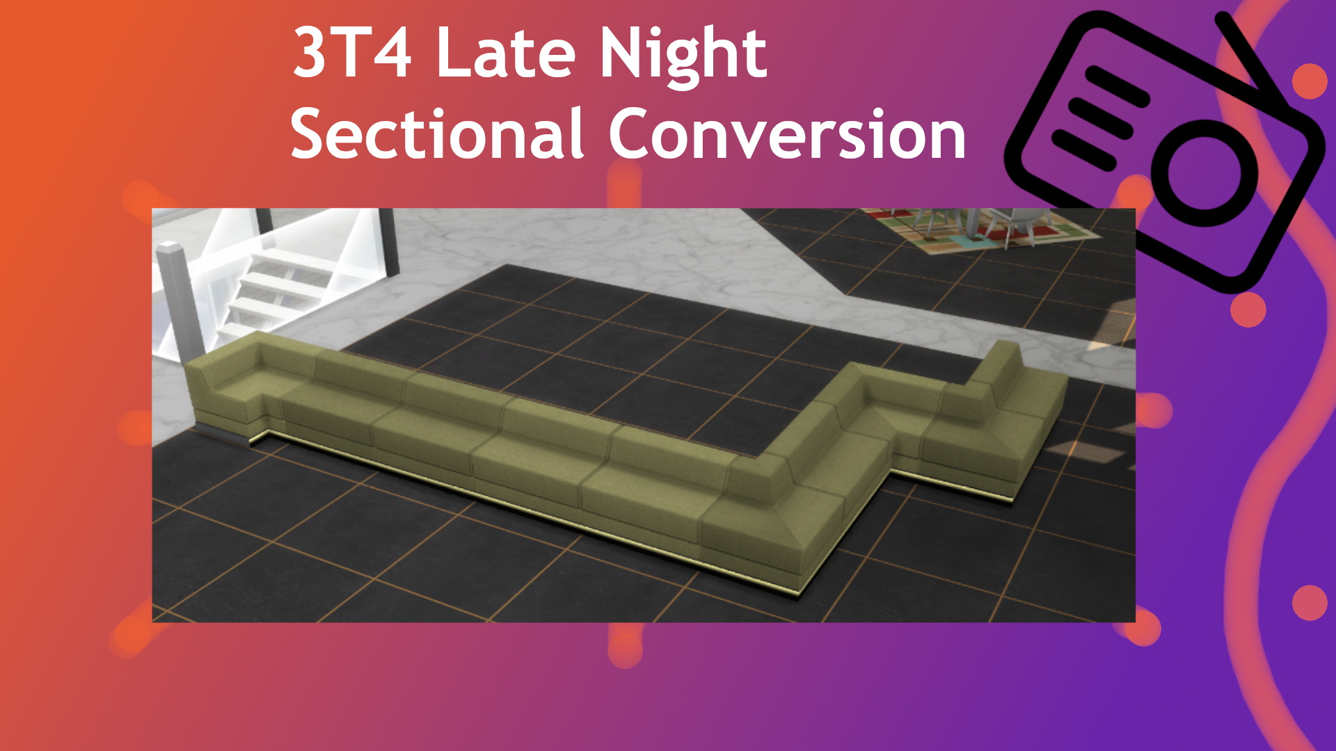 3T4 Late Night Sectionals Converted by Radiophobe from Mod The Sims ...
