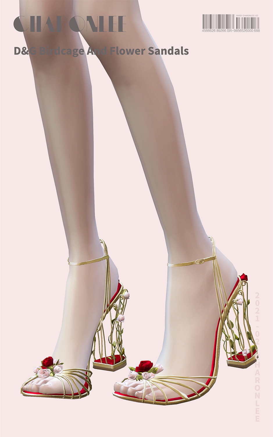 Birdcage And Flower Sandals from Charonlee • Sims 4 Downloads