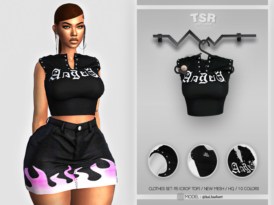 Clothes Set 115 Top by busra-tr from TSR • Sims 4 Downloads