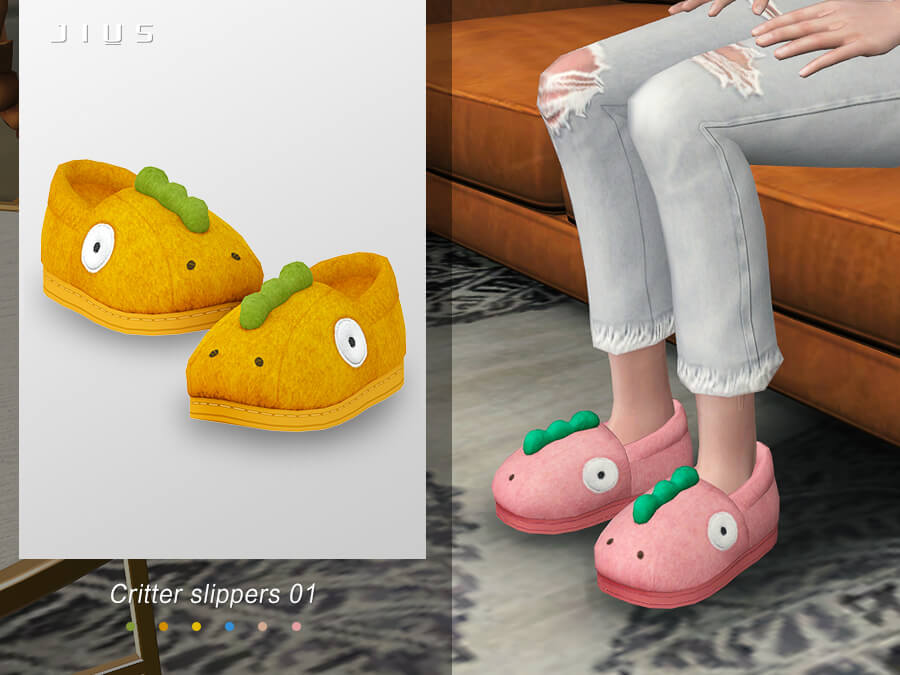 Critter slippers 01 by Jius from TSR • Sims 4 Downloads