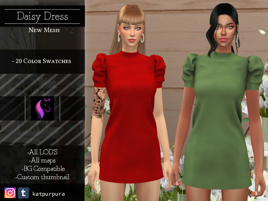 Daisy Dress by KaTPurpura from TSR • Sims 4 Downloads