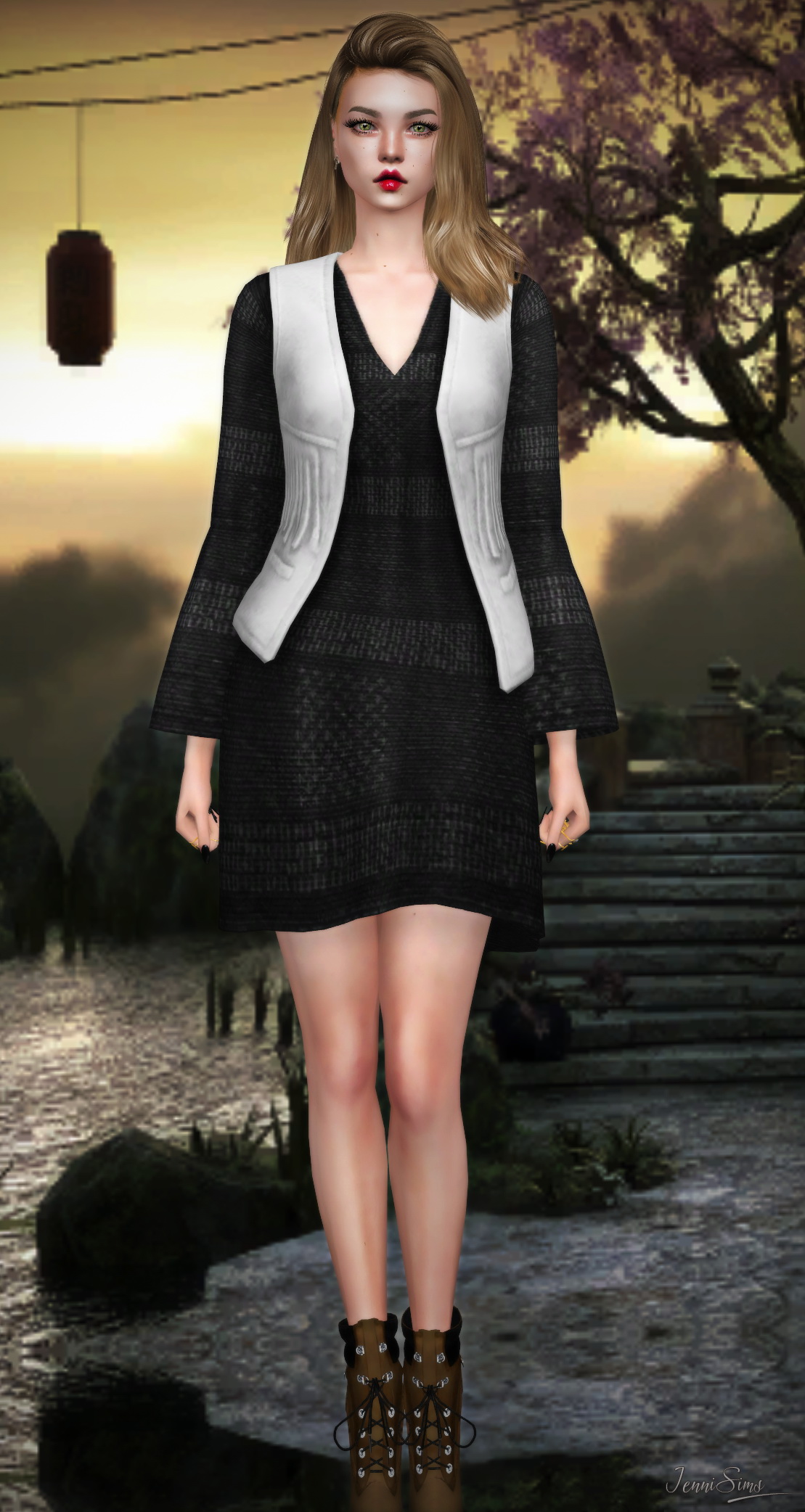 Dress With Vest from Jenni Sims • Sims 4 Downloads