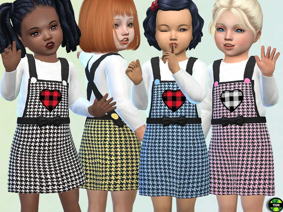 Houndstooth Pinafore by Pelineldis from TSR • Sims 4 Downloads