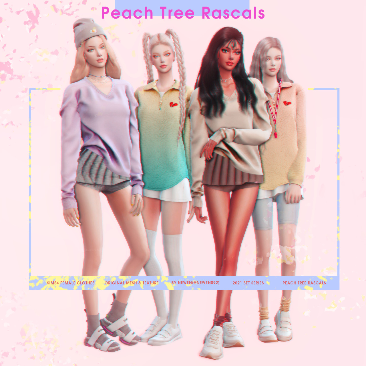 Peach Tree Outfit Collection from Newen • Sims 4 Downloads