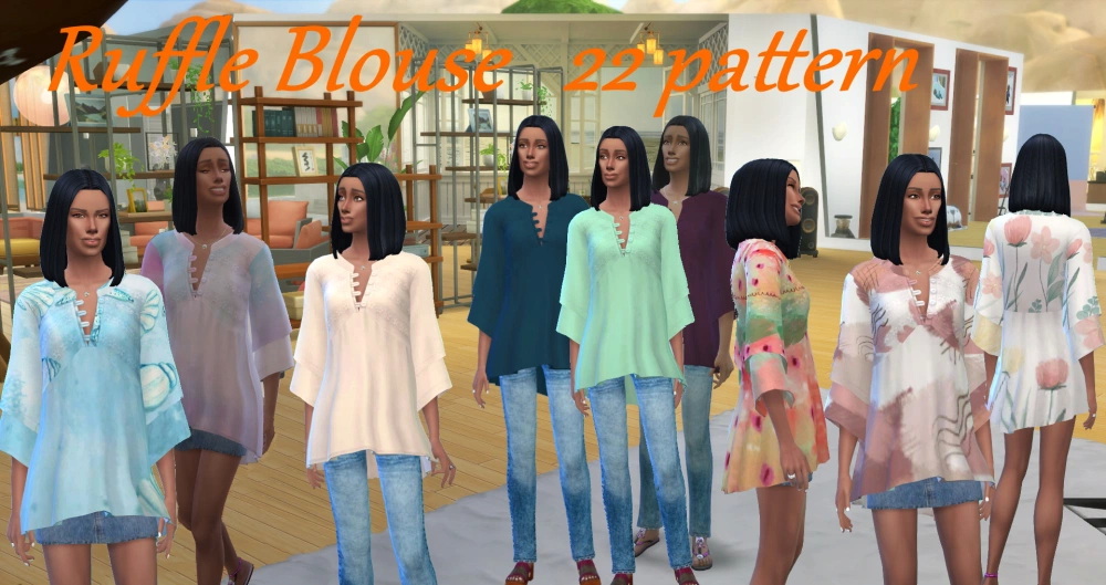 Ruffle Blouse as Top from Birkschessimsblog • Sims 4 Downloads