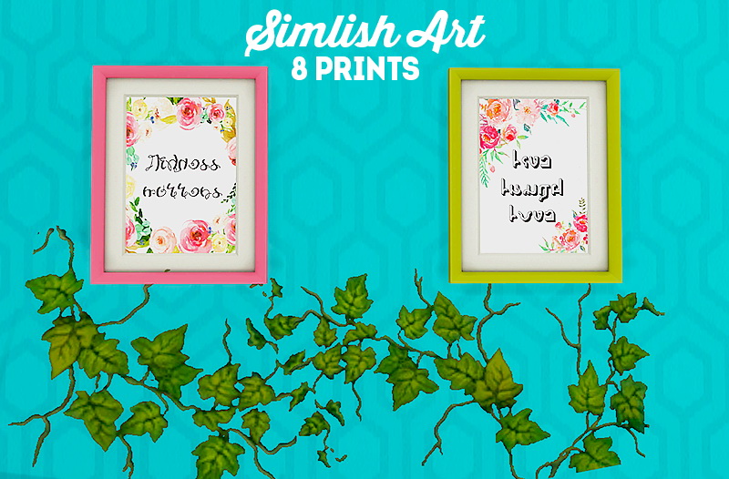 Simlish prints II from LinaCherie • Sims 4 Downloads