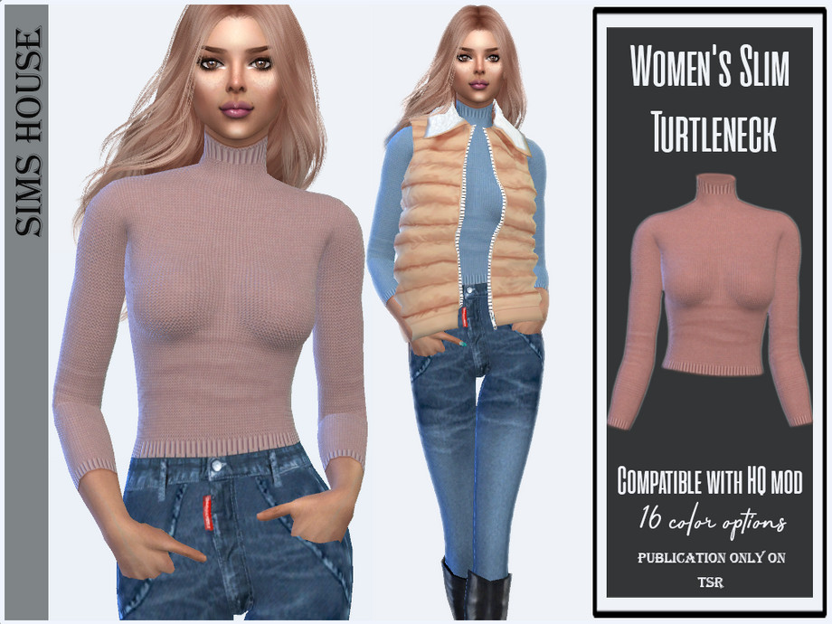 Slim turtleneck by Sims House from TSR • Sims 4 Downloads