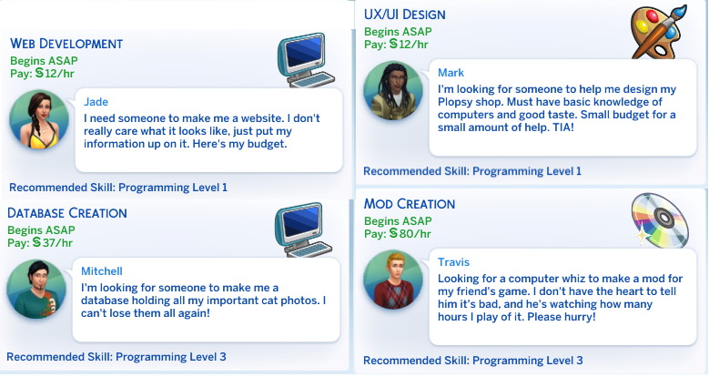 Software Engineer Odd Jobs Pack by snikkidoodle from Mod The Sims ...