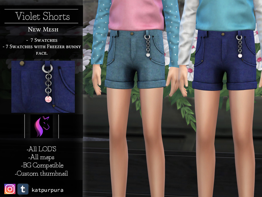 Violet Short by KaTPurpura from TSR • Sims 4 Downloads