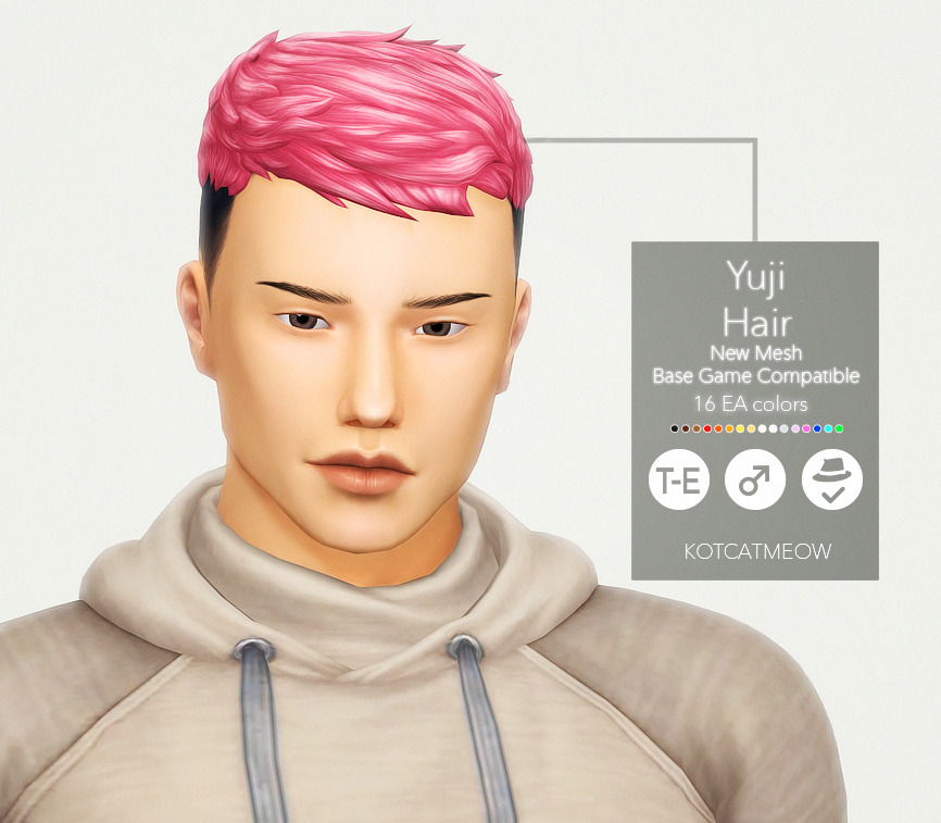 Yuji Hair from Kot Cat • Sims 4 Downloads