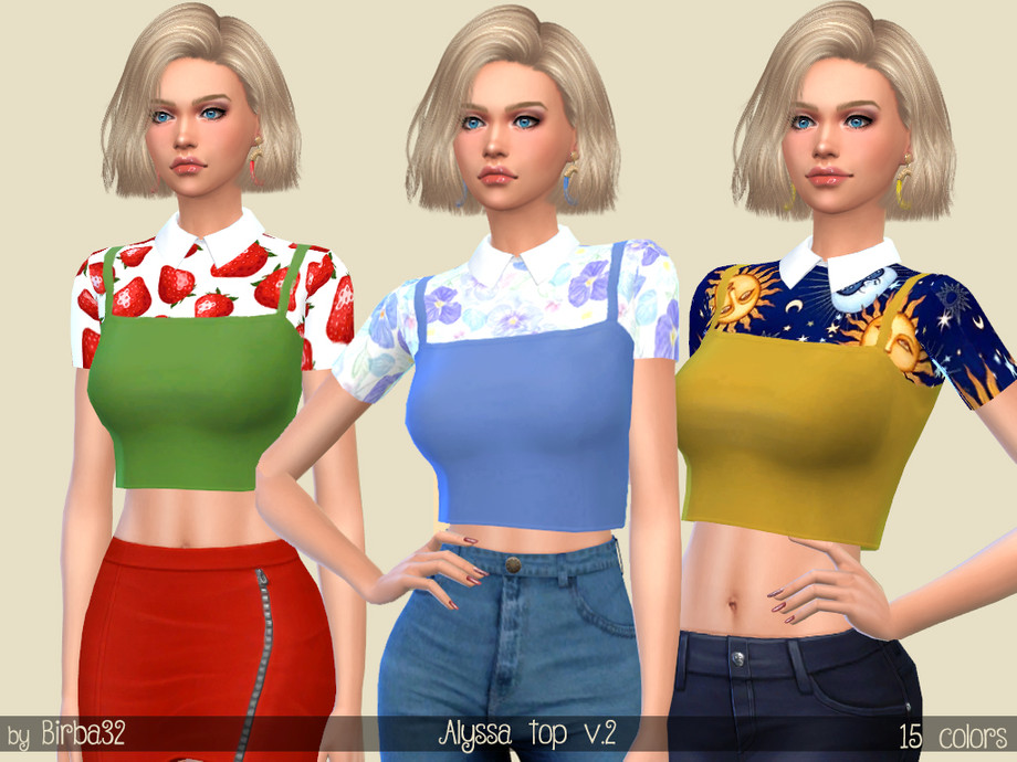 Alyssa Top v.2 by Birba32 from TSR • Sims 4 Downloads